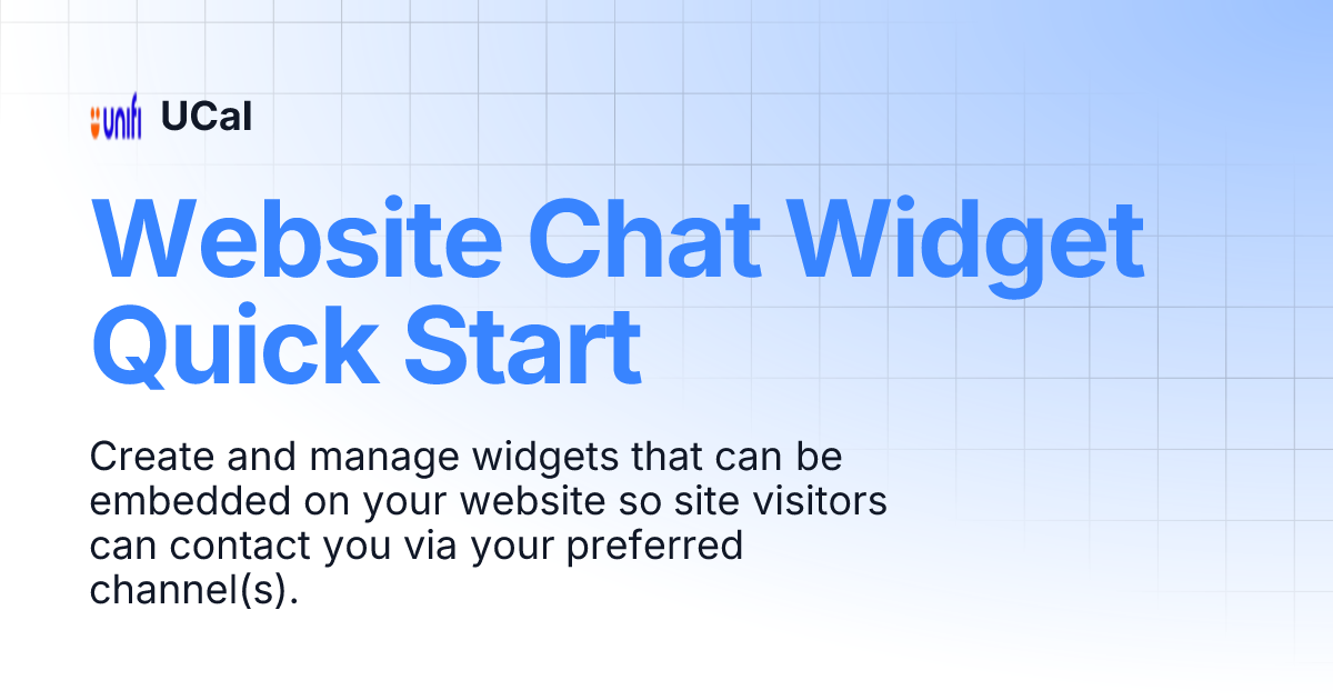 Website Chat Widget Quick Start | UCal
